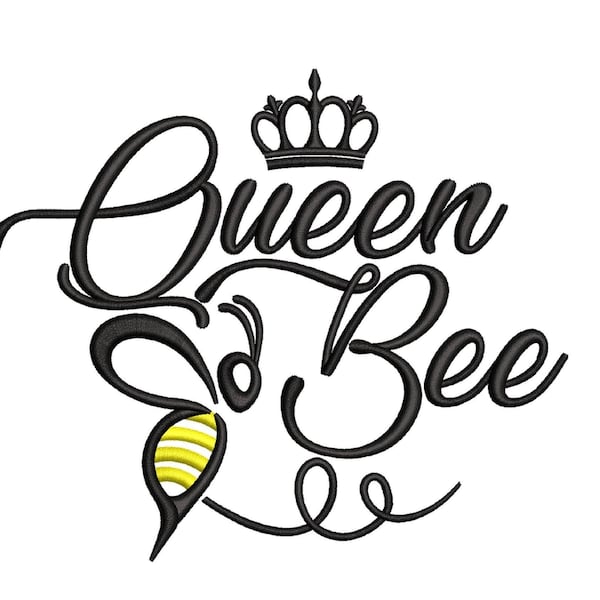 Queen Bee Embroidery Design - Etsy