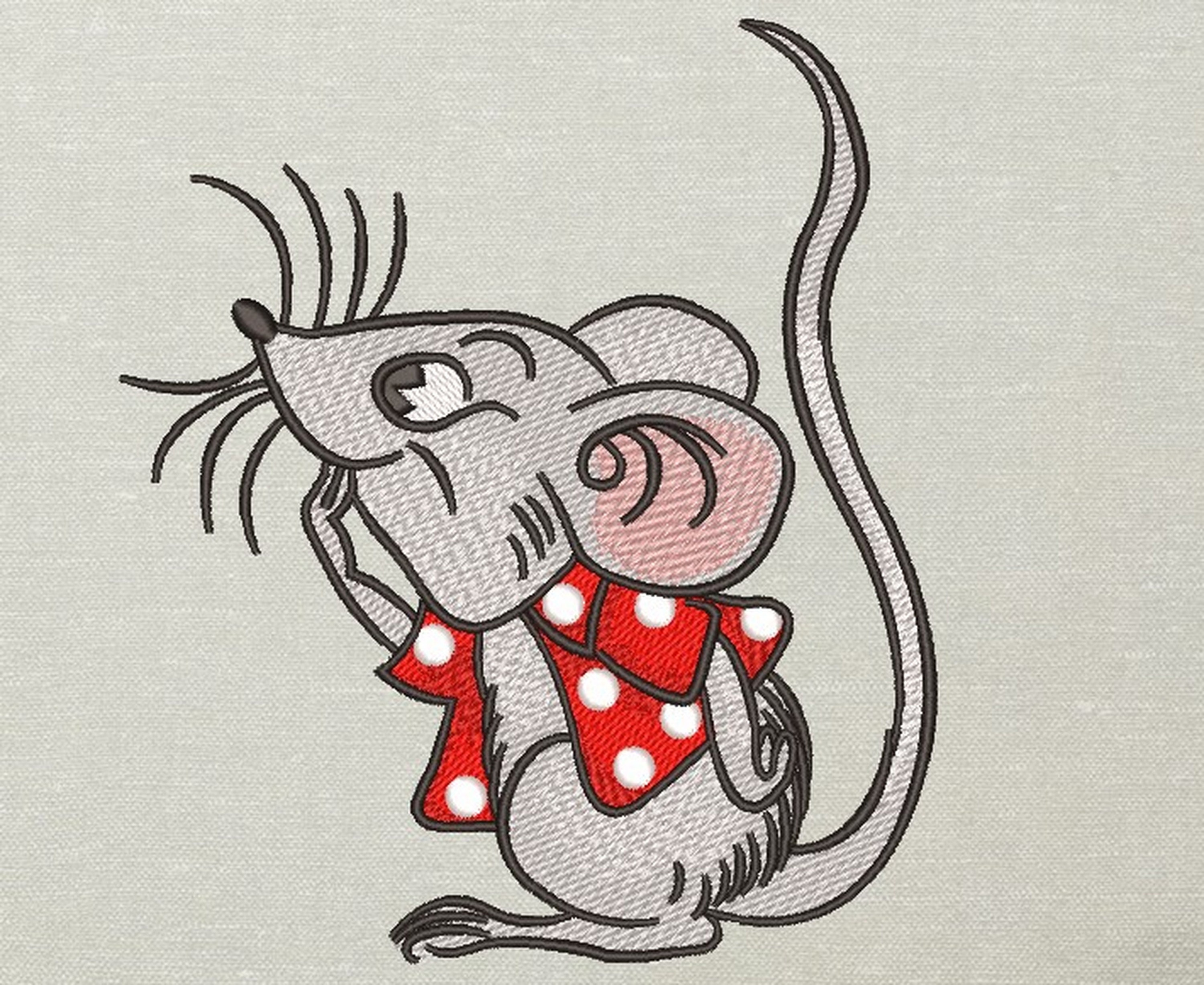 Mouse Embroidery Design 2 Sizes Instant Download | Etsy