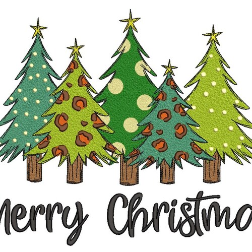 Christmas Tree Embroidery Design 4 Sizes Instant Download - Etsy