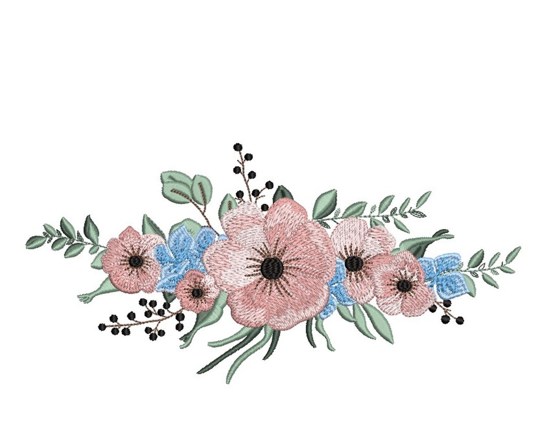 Flower Machine Embroidery Design, 3 Sizes, Instant Download - Etsy