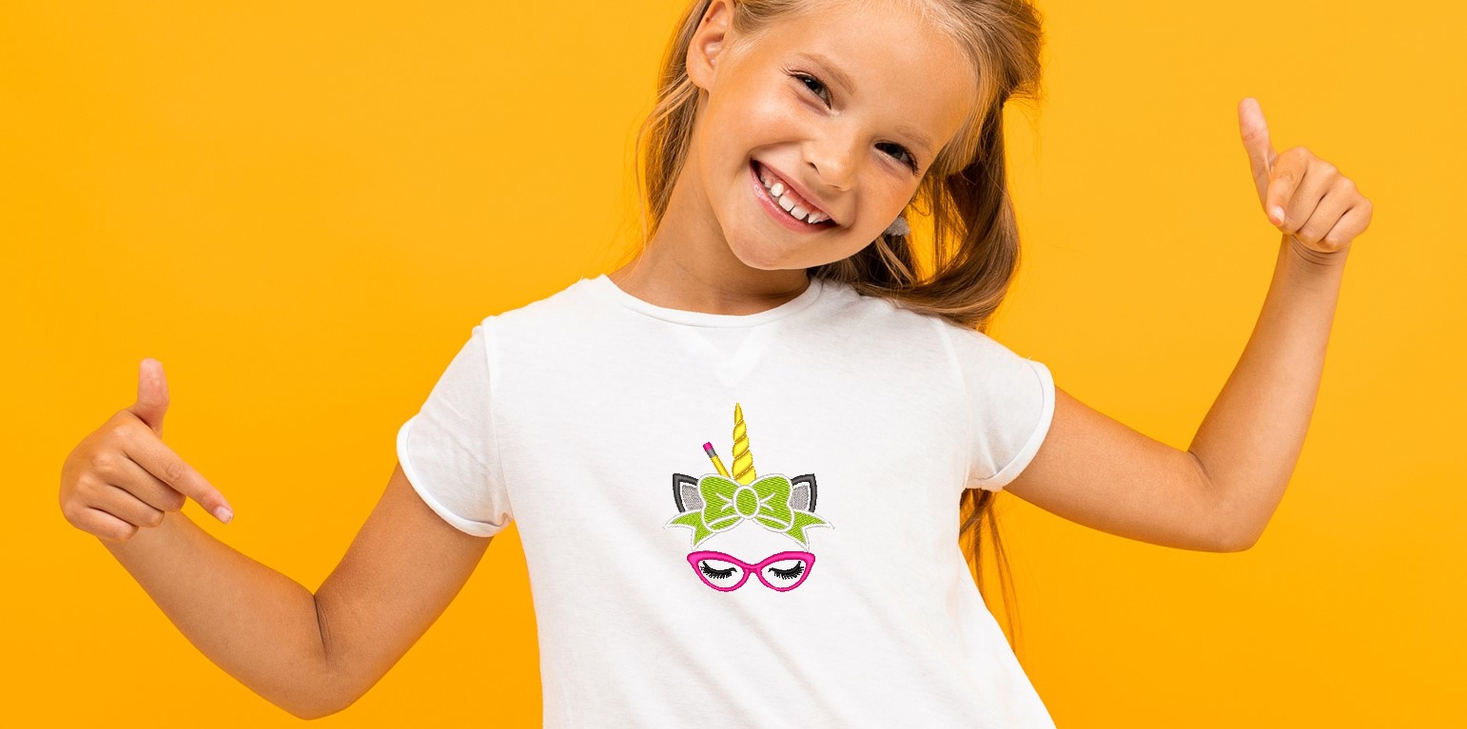 Back to School Unicorn Embroidery Design Unicorn With Girl | Etsy