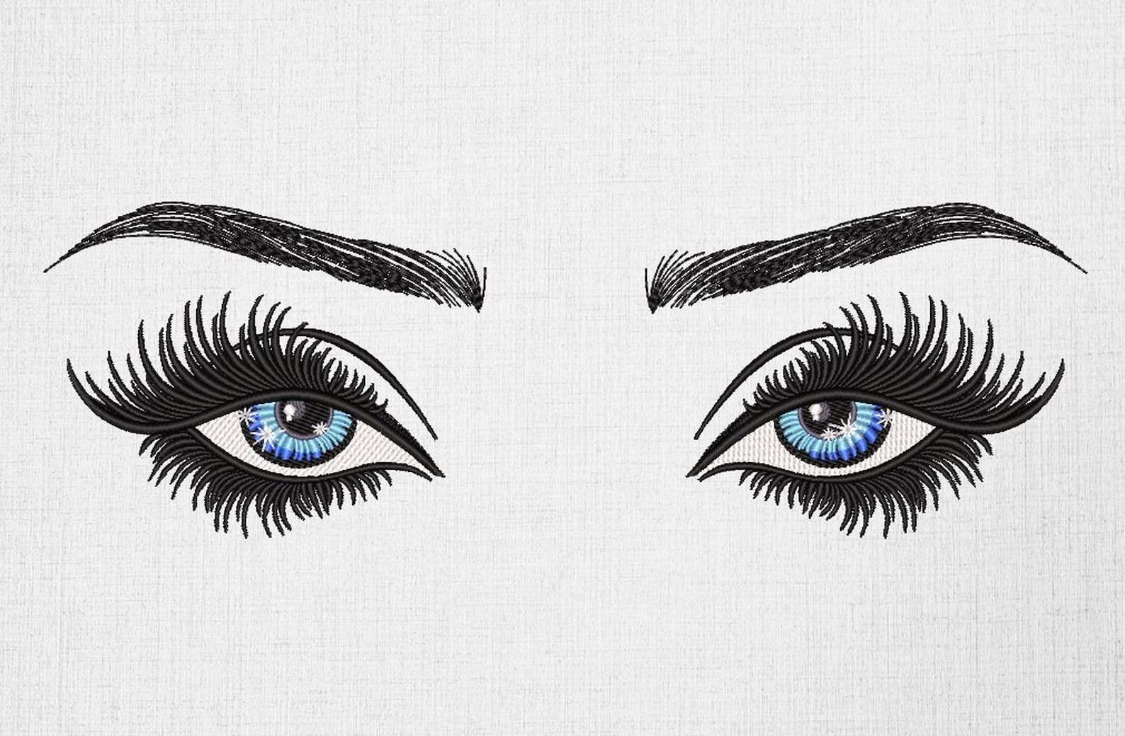 Eyes Embroidery Design Eyelashes Embroidery Design 6 Sizes - Etsy