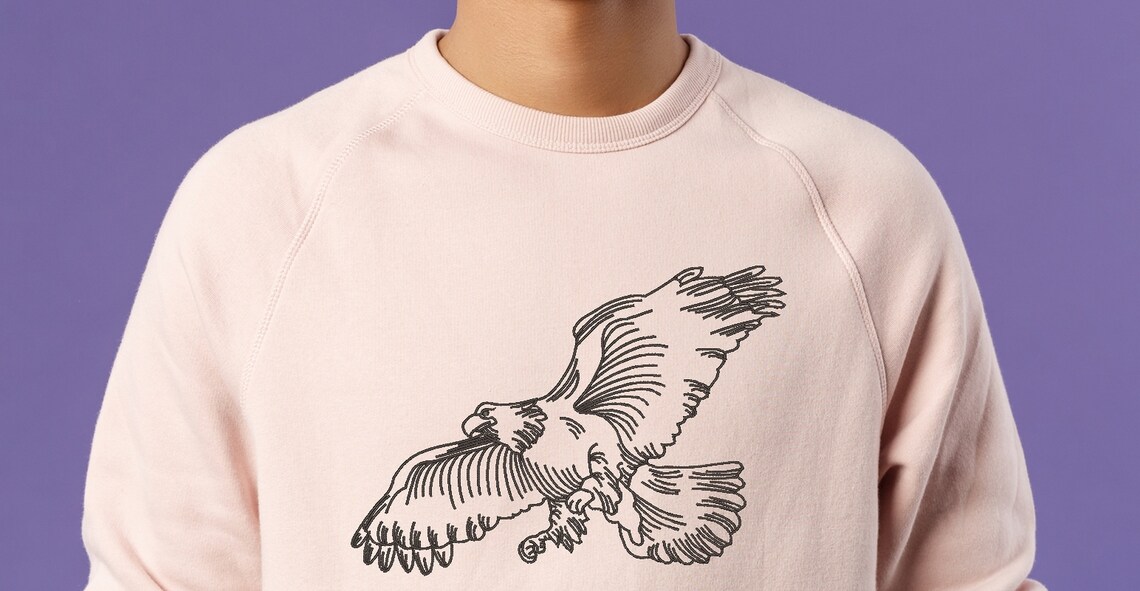 Eagle Machine Embroidery Design Flying Eagle Embroidery | Etsy