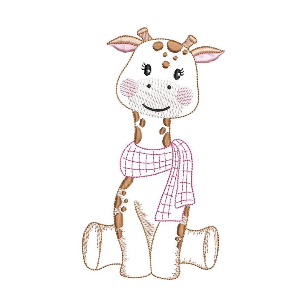 Baby Giraffe Embroidery Design Cute Jungle Animal Machine Embroidery ...