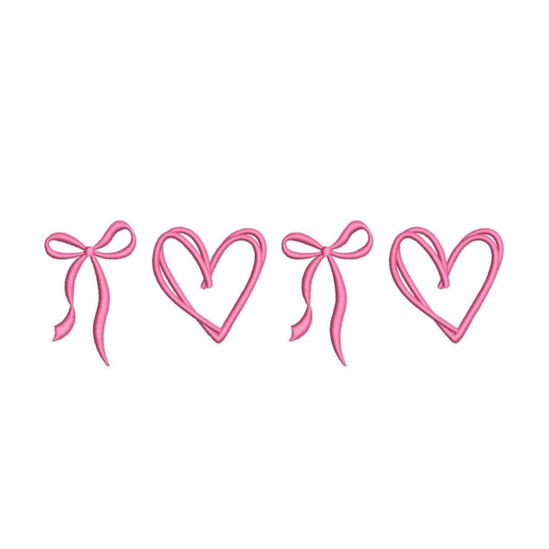 Love Hearts and Bows Embroidery Design, St. Valentine Day Embroidery ...