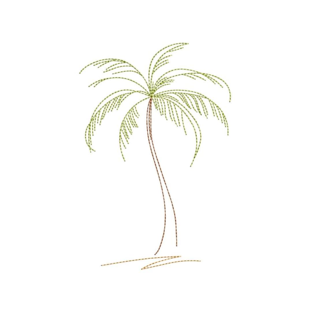 Palm Tree Embroidery Design, Summer Beach Embroidery Design, 5 Sizes ...