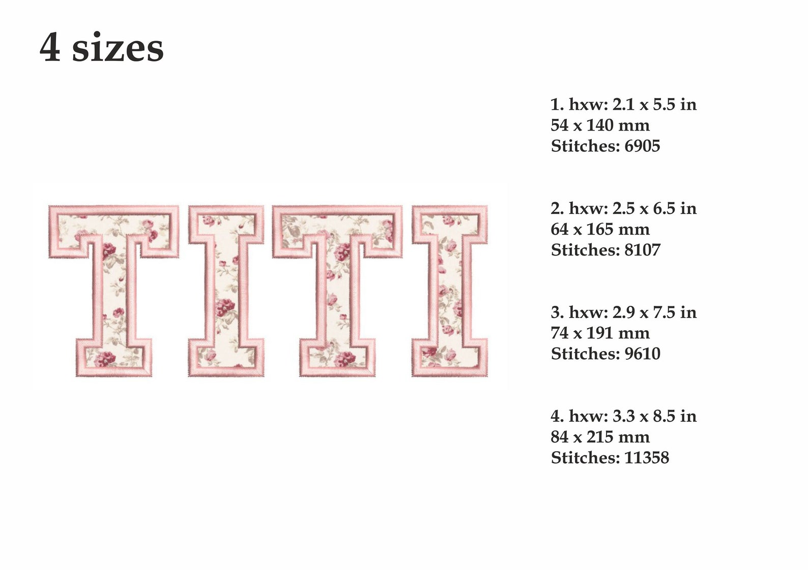 Titi Applique Embroidery Design, 4 Sizes, Instant Download - Etsy