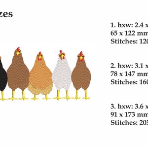 Five Chickens Embroidery Design, 3 Sizes, Instant Download - Etsy