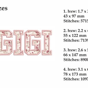 Gigi Applique Embroidery Design, 4 Sizes, Instant Download - Etsy