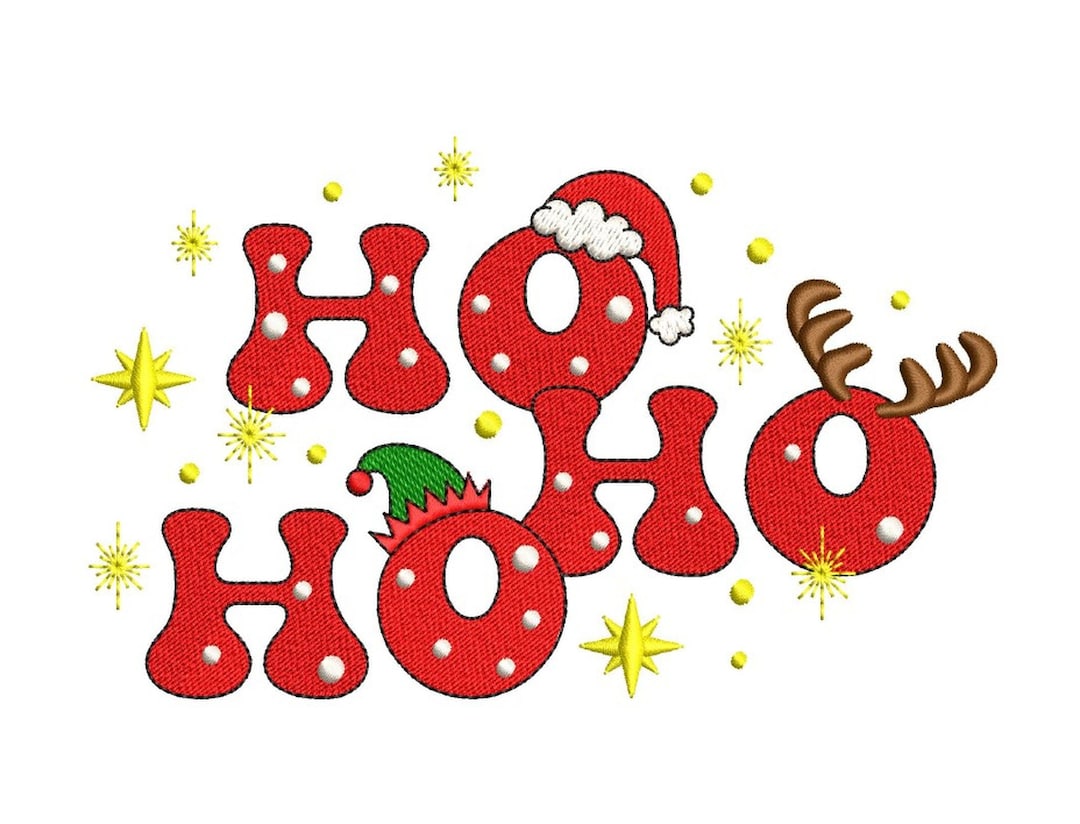 Ho Ho Ho Embroidery Design, 4 Sizes, Instant Download - Etsy