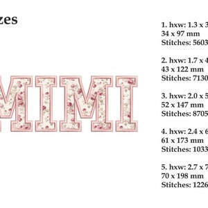 Mimi Applique Embroidery Design, 5 Sizes, Instant Download - Etsy