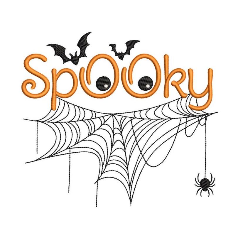Spooky Embroidery Design, Halloween Embroidery File, 5 Sizes, Instant ...