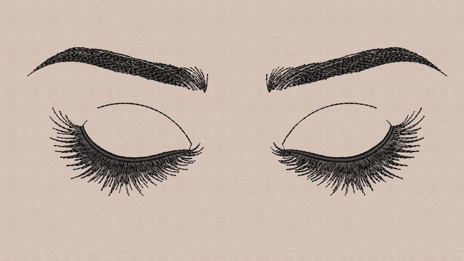 Eyelashes Embroidery Design 4 Sizes Instant Download | Etsy