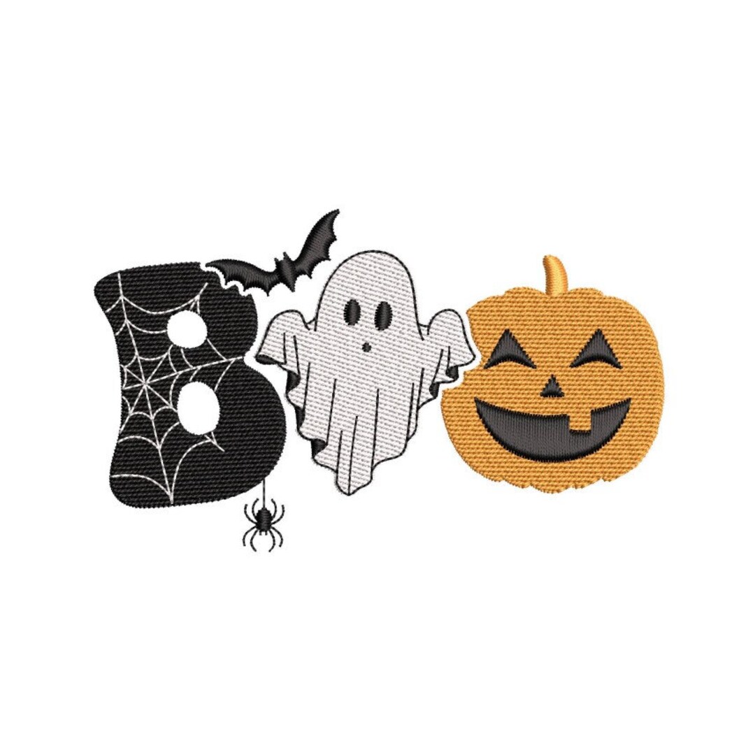 Boo Machine Embroidery Design, Halloween Embroidery File, 3 Sizes ...