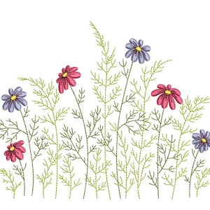 Wildflowers Machine Embroidery Design, 3 Sizes, Instant Download - Etsy