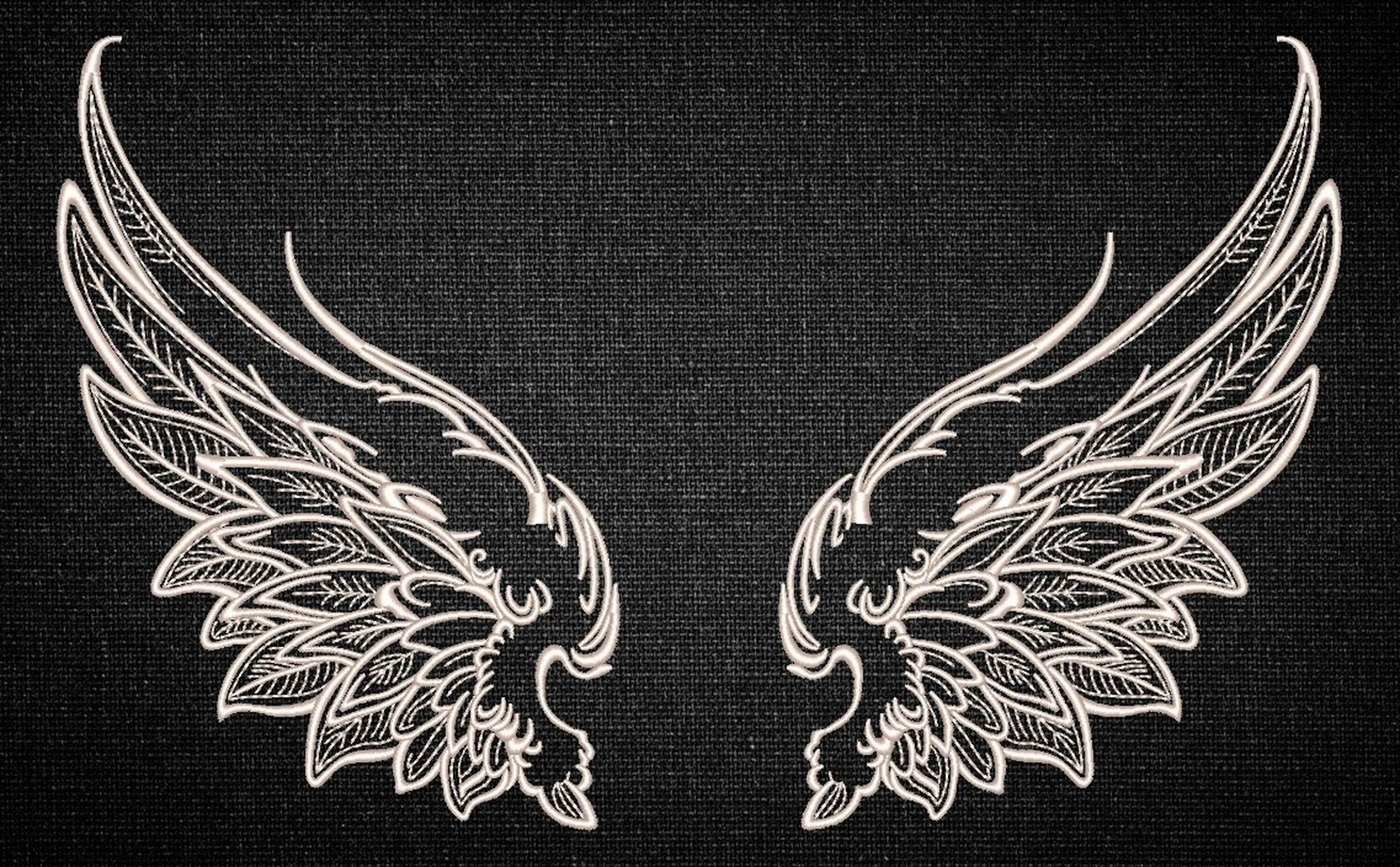 Wings Embroidery Design 3 sizes Instant download | Etsy