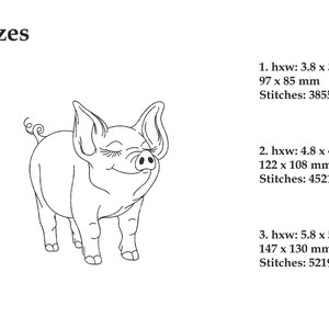 Pig Embroidery Design, Piglet Embroidery Design, Baby Pig Embroidery ...