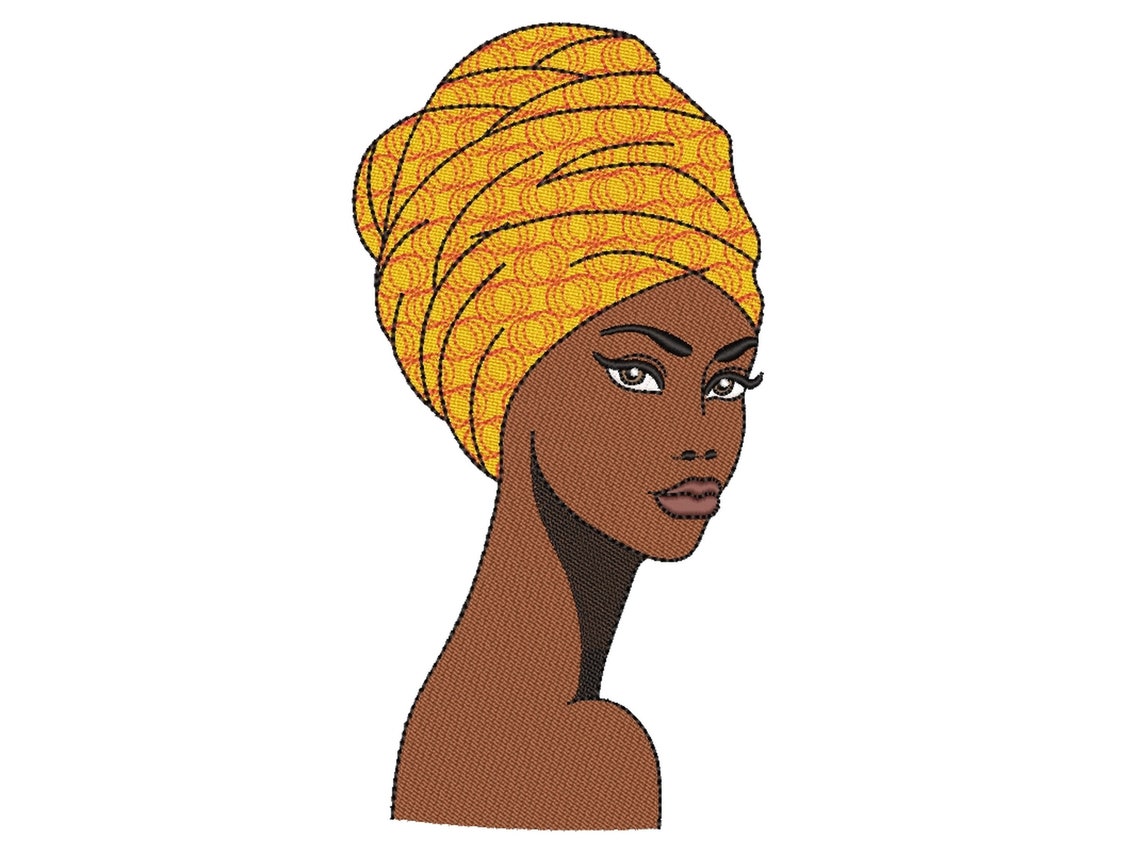 African Woman Embroidery Design 5 Sizes Instant Download - Etsy