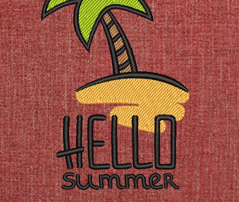 Summer Machine Embroidery Design Beach Embroidery Design - Etsy