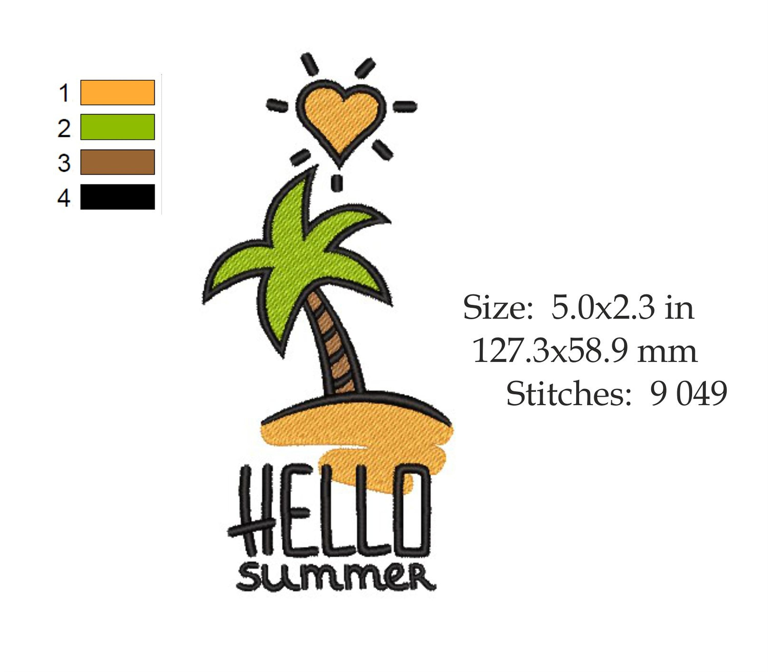 Summer Machine Embroidery Design Beach Embroidery Design | Etsy