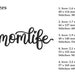 Mom Life Embroidery Design, 5 Sizes, Instant Download - Etsy