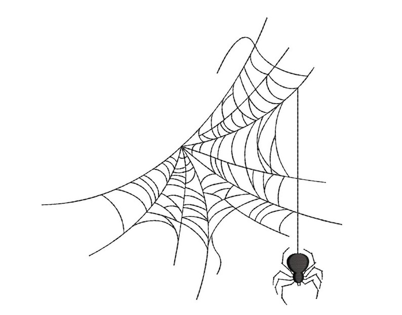 Spider Web Embroidery Design Halloween Embroidery File 4 - Etsy