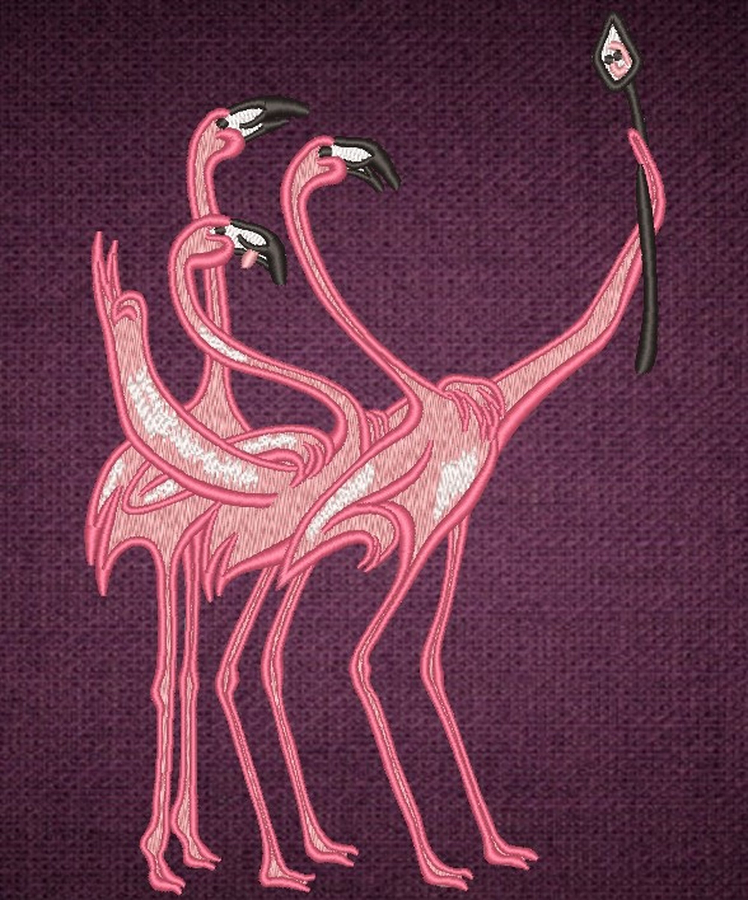 Flamingos Embroidery Design, Flamingo Summer Embroidery Design - Etsy