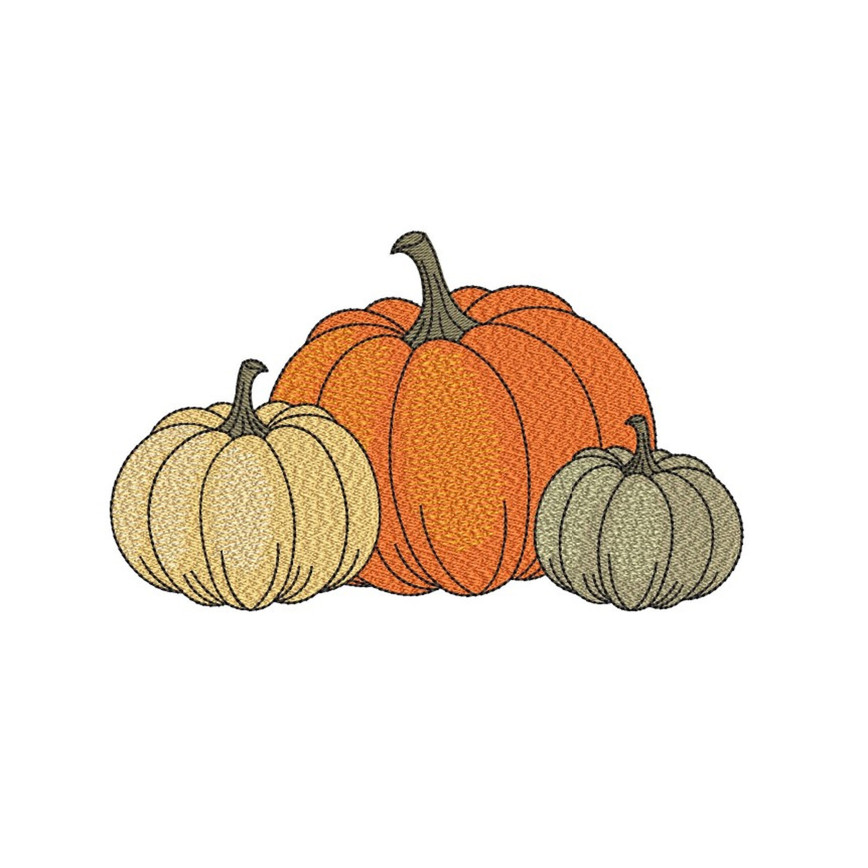 Pumpkin Autumn Thanksgiving Machine Embroidery File 4x4 5x7 6x10 8x8 ...