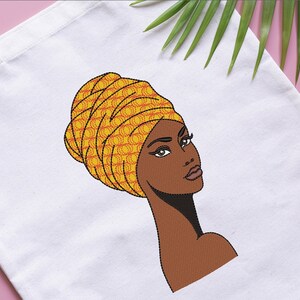 African Woman Embroidery Design, 5 Sizes, Instant Download - Etsy