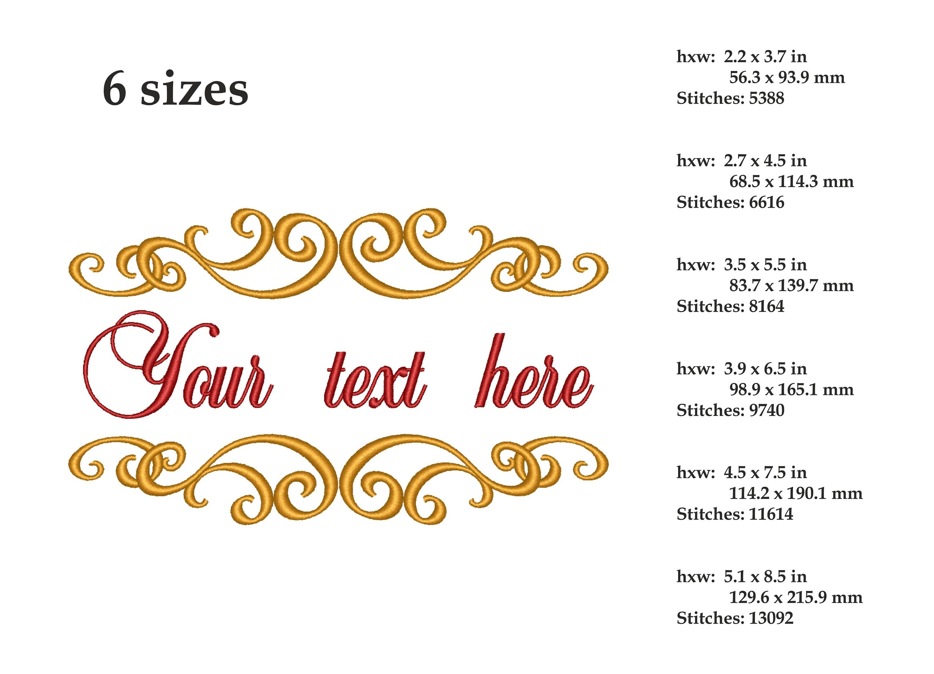 Split Monogram Frame Machine Embroidery Design 6 Sizes - Etsy