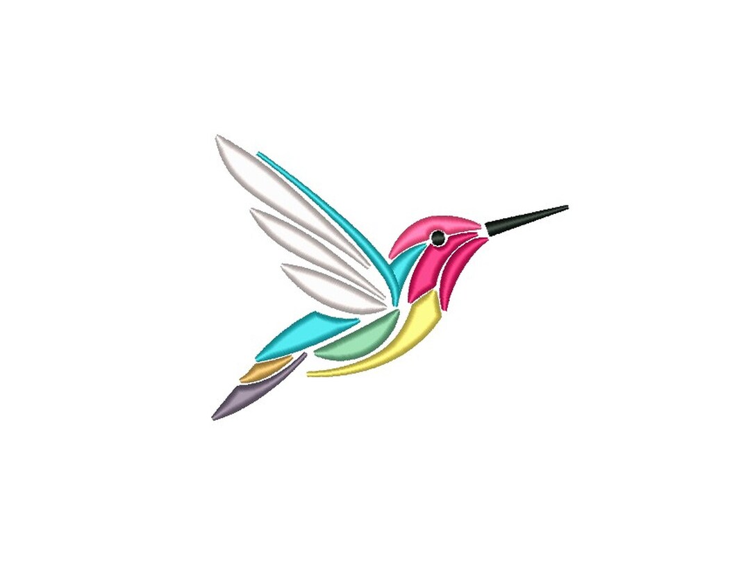 Hummingbird Embroidery Design, Bird Embroidery File, 4 Sizes, 4x4 Inch ...