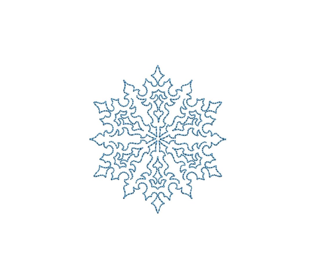 Snowflake Embroidery Design, 5 Sizes, Instant Download - Etsy