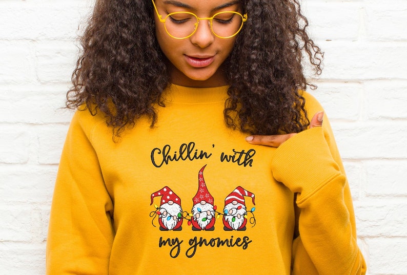 Chillin With My Gnomies Embroidery Design Christmas Gnomes | Etsy