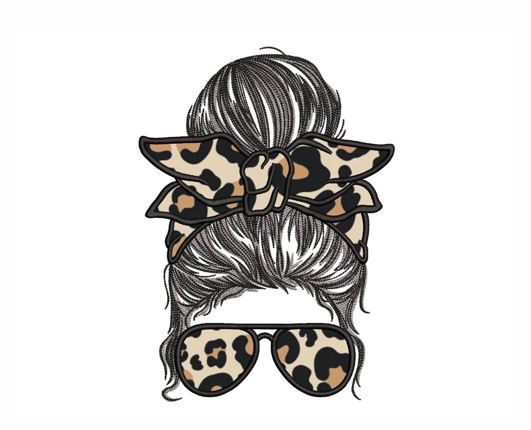 Messy Bun Mom Applique Embroidery Design, 5 Sizes, Instant Download - Etsy