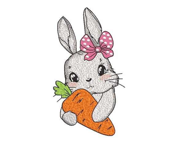 Easter Bunny Embroidery Design 3 Sizes Instant Download | Etsy