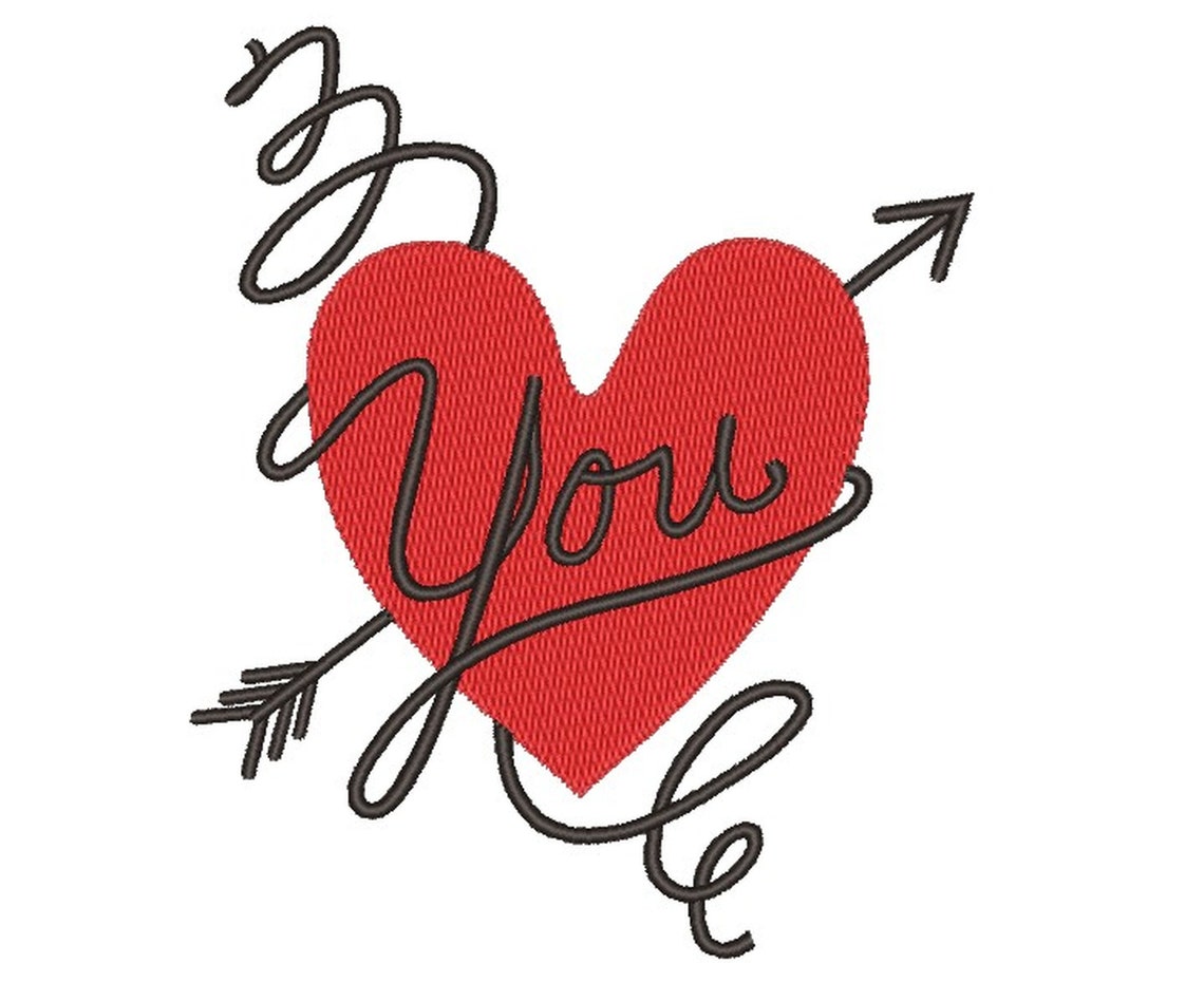 Heart Machine Embroidery Design Instant Dowmload | Etsy