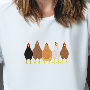 Five Chickens Embroidery Design, 3 Sizes, Instant Download - Etsy