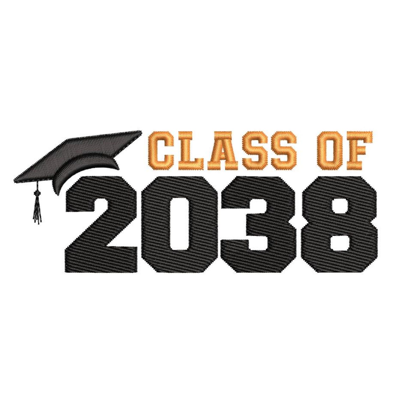 Graduation Embroidery Design, Class of 2038 Embroidery File, 2038 Grad ...