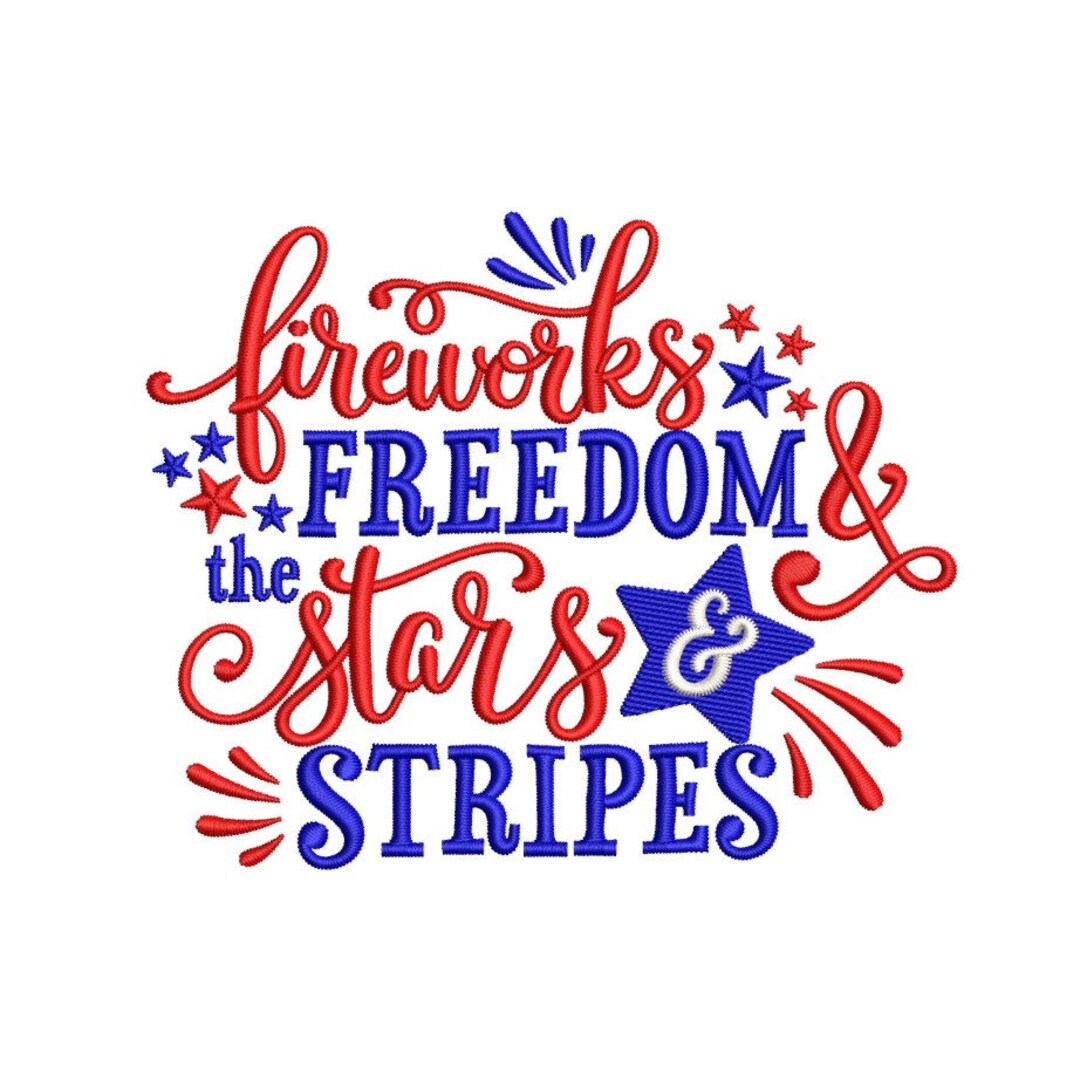 Freedom Embroidery Design, 4th of July Embroidery File, Independence ...