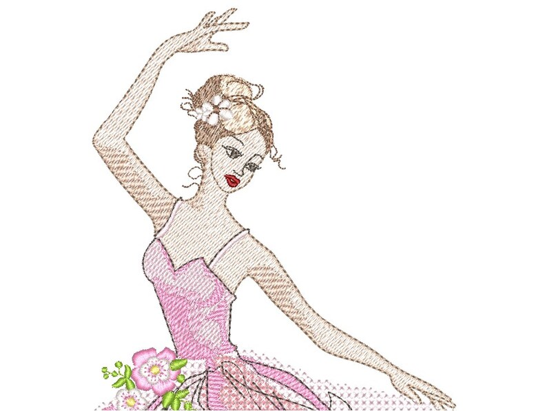 Ballerina Embroidery Design, 3 Sizes, Instant Download - Etsy