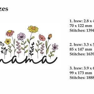 Mama Flower Embroidery Design, 3 Sizes, Instant Download - Etsy
