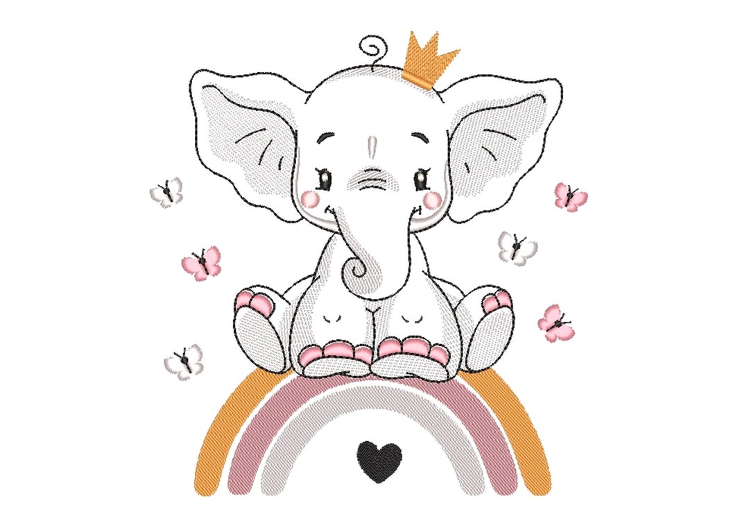 Baby Elephant Embroidery Design, 5 Sizes, Instant Download - Etsy