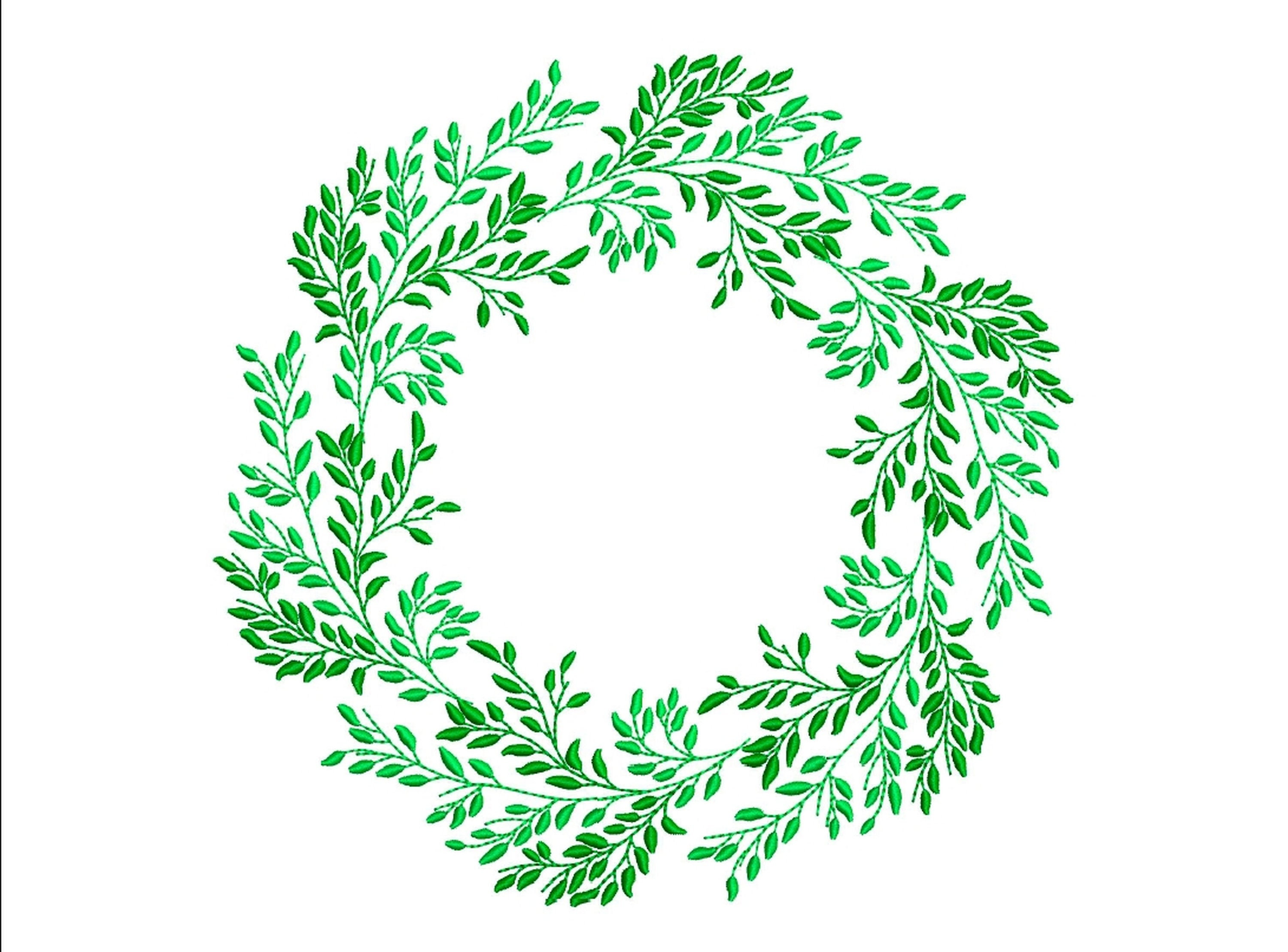 Wreath Embroidery Design 6 Sizes Instant Download - Etsy