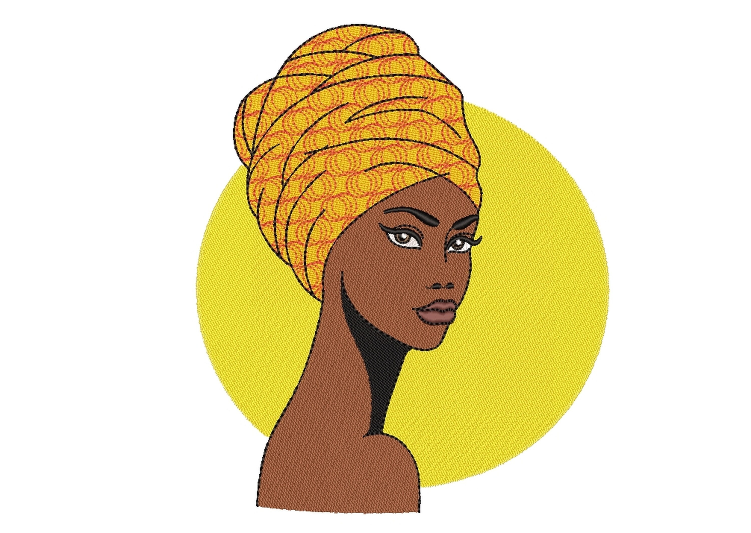 African Woman Embroidery Design 5 Sizes Instant Download - Etsy