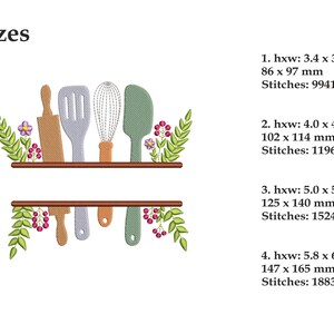 Kitchen Split Frame Embroidery Design, Kitchen Monogram Embroidery ...