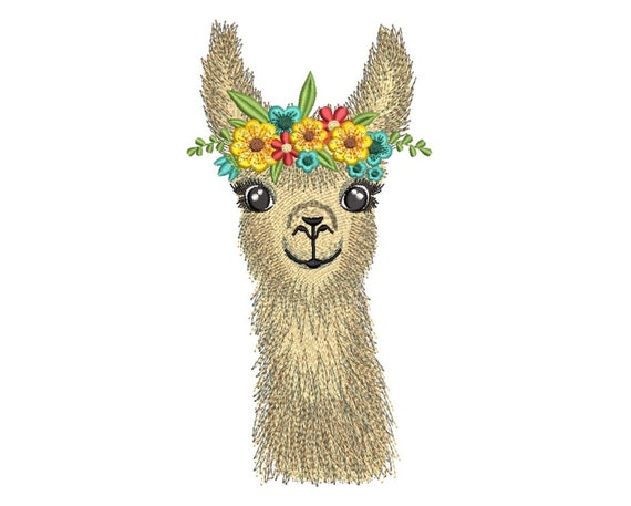 Lama Embroidery Design 4 Sizes Instant Download - Etsy