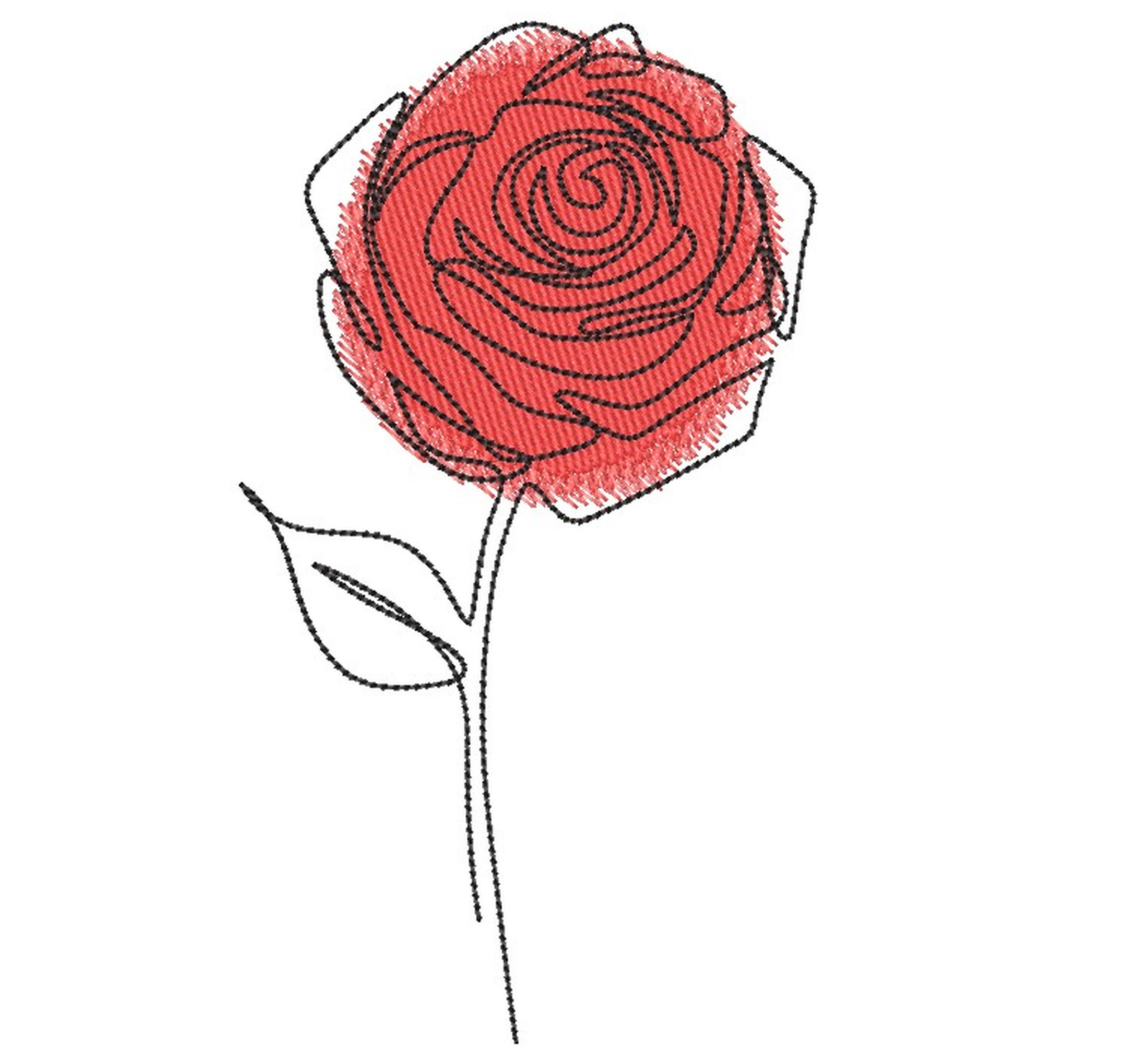 Rose Embroidery Design 3 Sizes Instant Download - Etsy