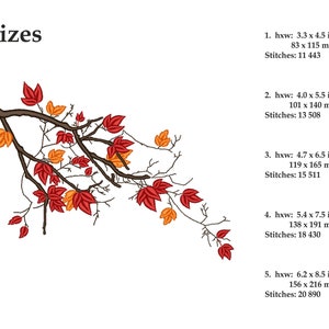 Autumn Branch Embroidery Design, 5 Sizes, Instant Download - Etsy