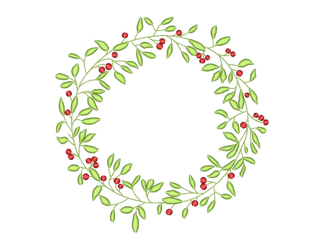 Floral Wreath Embroidery Design, 5 Sizes, Instant Download - Etsy