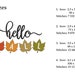 Hello Fall Machine Embroidery Design, Autumn Embroidery Design, 4 Sizes ...
